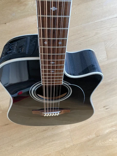 TAKAMINE EF381SC 12 String electro acoustic guitar black made in Japan ...