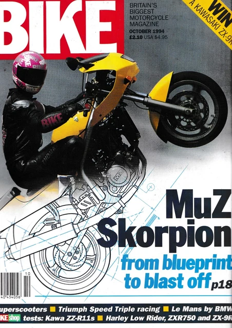 BIKE MAG#258 OCT 94/TRIUMPH S TRIPLE RACING/HONDA CB1000T2/APRILIA ...