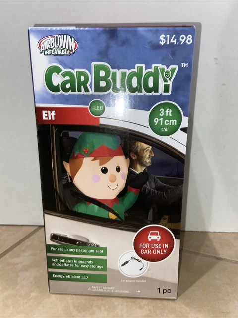 CHRISTMAS INFLATABLE GEMMY Airblown Elf Car Buddy 3ft Energy Efficient ...