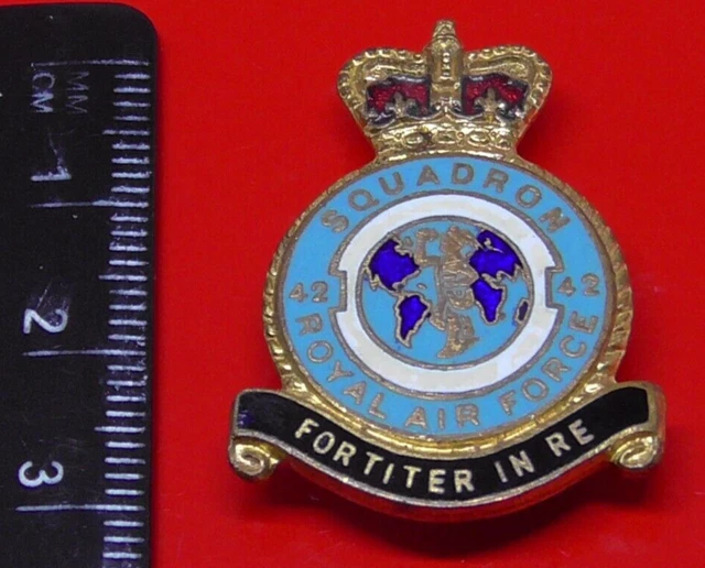 RAF ROYAL AIR Force Enamel Pin Badge No 42 Squadron HW Miller QC ...