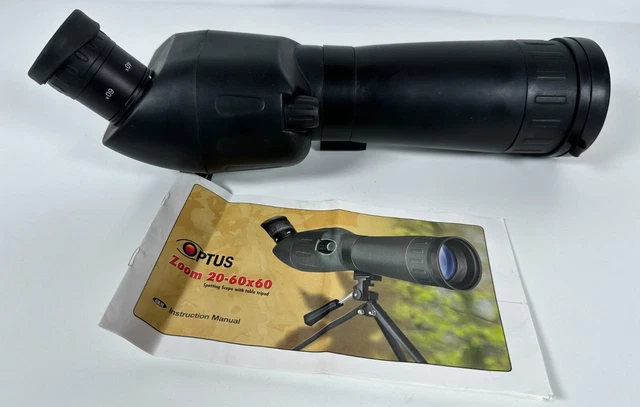 OPTUS 20-60X60 SPOTTING Scope With Adjustable Zoom Black 60mm ~ VGC £36 ...