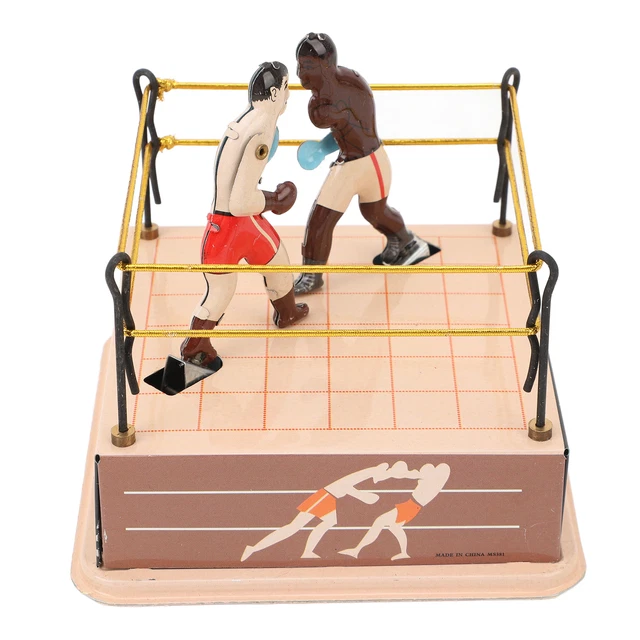 CLOCKWORK BOXING TOY Nostalgic Theme Boxing Ring Tin Toy Decorative ...