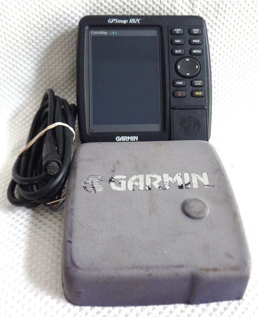 GARMIN GPSMAP 182C MARINE CHART PLOTTER FISHFINDER GPS UNIT w/ POWER ...