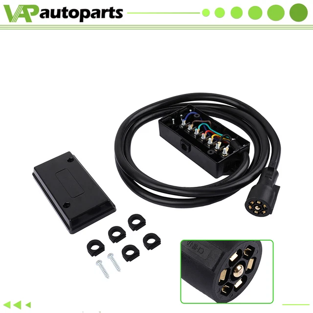 7 WAY TRAILER Wire Junction Box Camper Truck Weatherproof RV Light 9ft ...