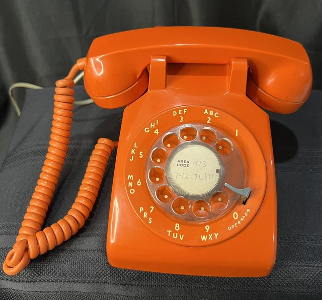 VTG ORANGE RETRO Rotary Dial Desk Telephone ITT Untested £84.72 ...