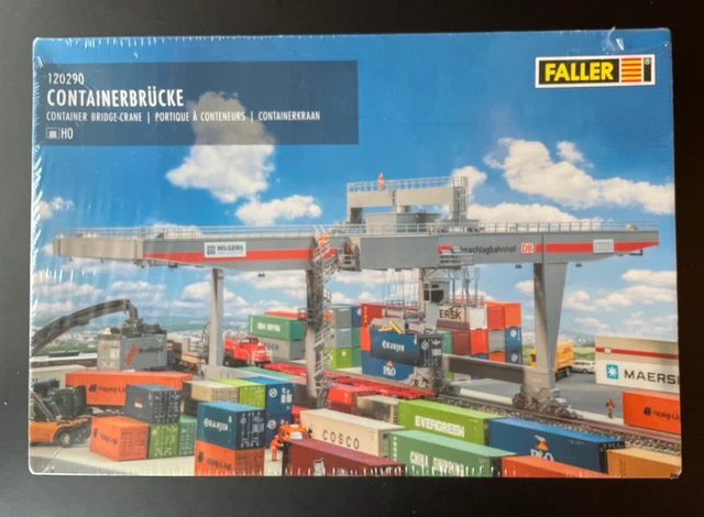 FALLER 120290 UND 180291 H0-Container-Brücke + Schienenverlängerung OVP ...