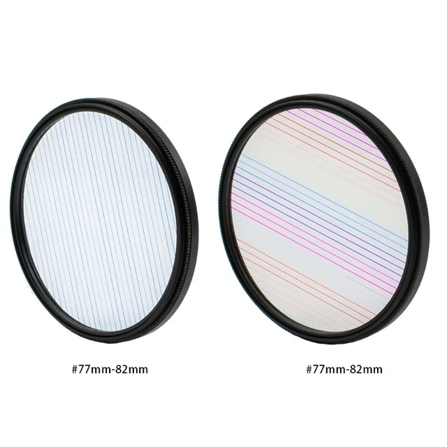 RAINBOW/BLUE STREAK EFFECT Filter-77/82mm Circular Lens Brushed Flare ...
