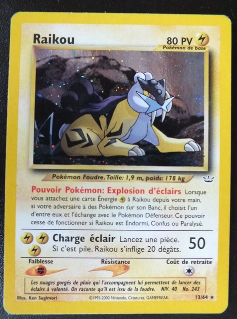 CARTE POKÉMON RAIKOU Holo 13/64 - Neo Revelation - Rare - Fr - Très Bon état EUR 44,90 - PicClick FR