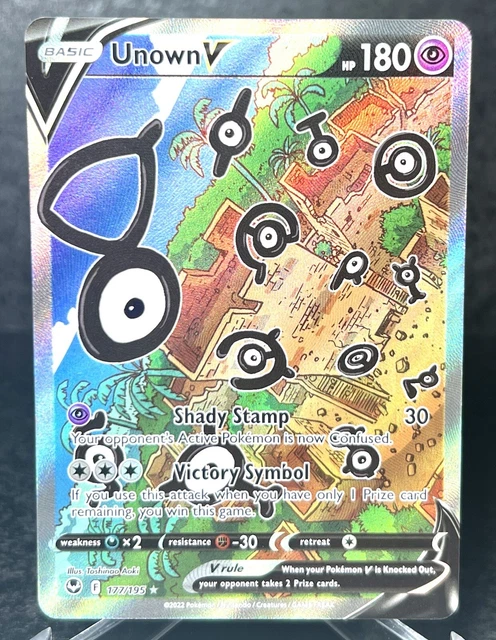 POKÉMON UNOWN V Alternative Art 177/195 Silbersturm NM/M UNBEKANNT EUR ...