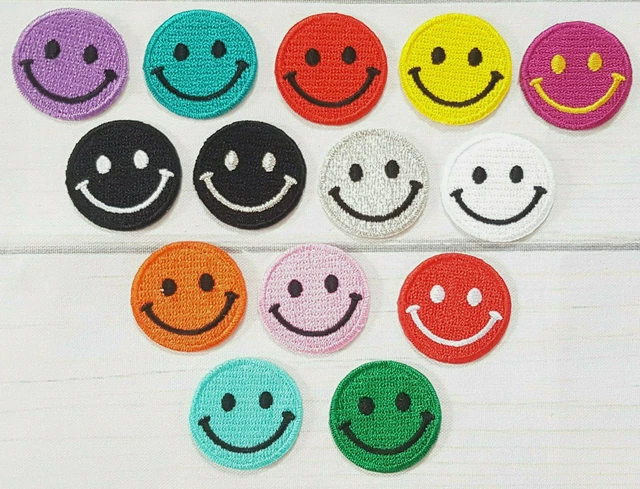 SMILEY FACE MINI Iron On Sew On Embroidered Patch Badge Arts Craft £1. ...