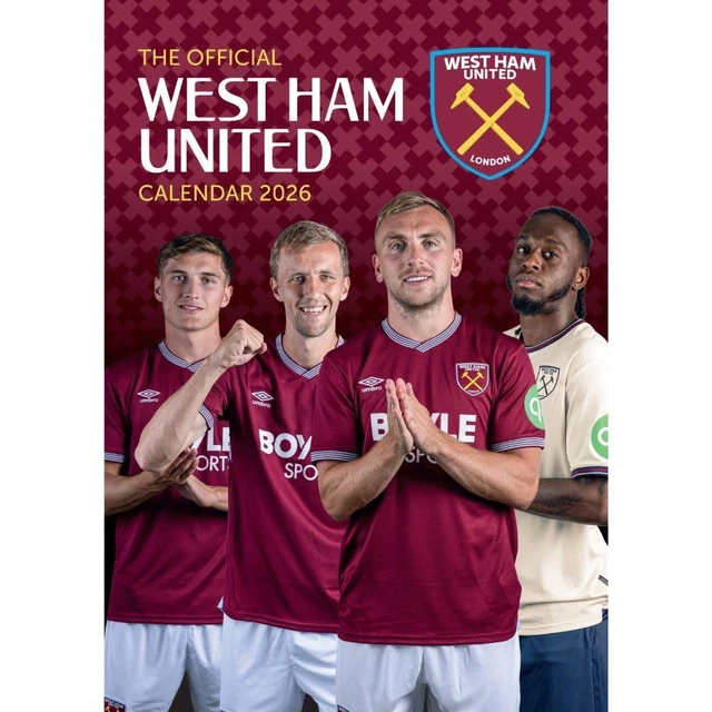 WEST HAM UNITED FC 2026 A3 Calendar £13.60 - PicClick UK