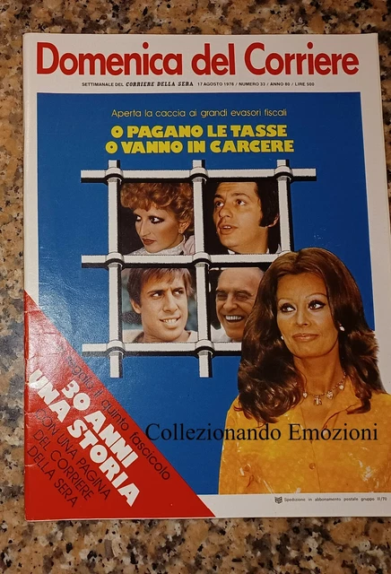 LA DOMENICA DEL Corriere 17 agosto 1978-Celentano-Loren-Humphrey Bogart ...