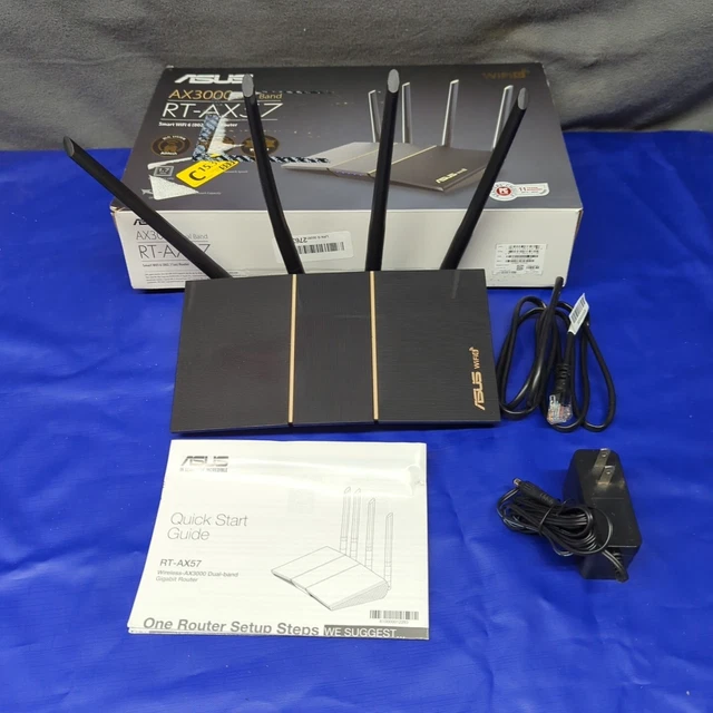 ASUS SMART WIFI 6 Router RT-AX57 Dual Band AX3000 Gaming Streaming $60. ...