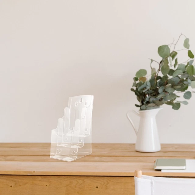 TRANSPARENT ACRYLIC RACK Holder Pamphlet Stand For Office File ...