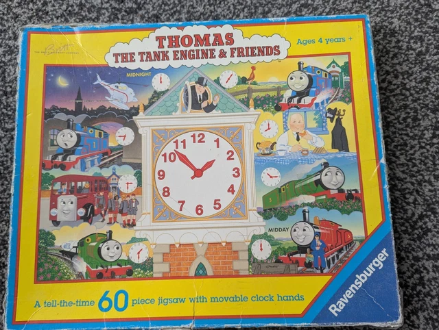 THOMAS TANK ENGINE Tell The Time Jigsaw Puzzle Colour 60PC Moveable ...