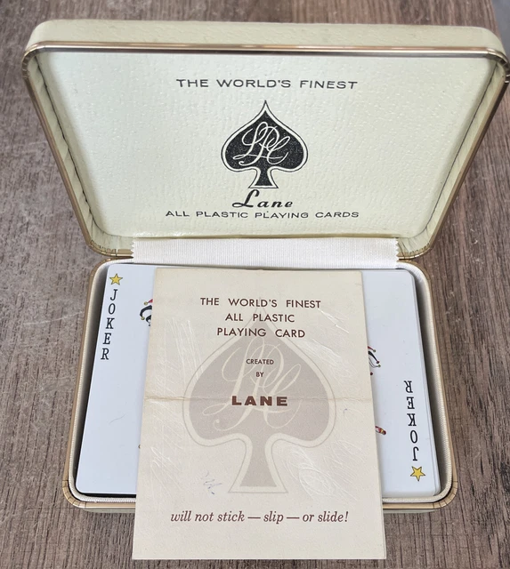 VINTAGE LANE PLAYING Card Co Plastic Cards With Case (2 Decks With ...