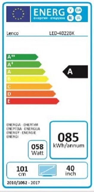 LENCO LED-4022 - Televisie Full HD LED met DVB - 40 inch - Zwart EUR ...