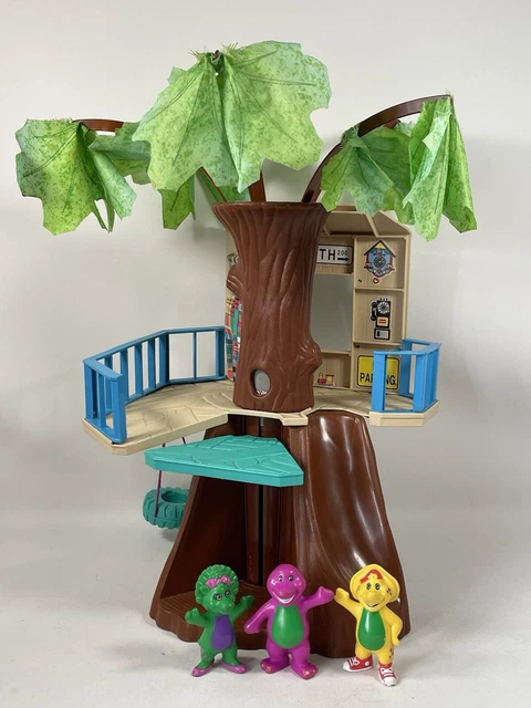 VINTAGE BARNEY TREEHOUSE Playset With Original Figures 1996 Rare £73.51 ...