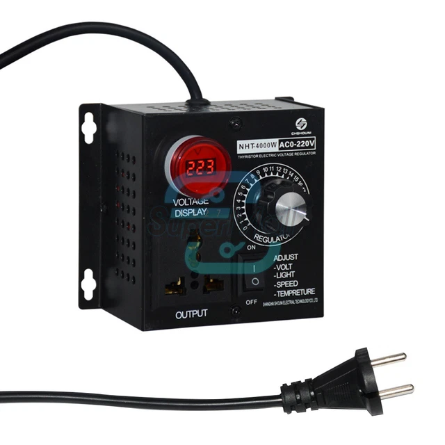 4000W VOLTAGE REGULATOR Speed Motor Fan Dimmer Variable Controller AC ...