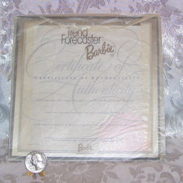MATTEL TREND FORECASTER Barbie Doll Certificate Of Authenticity Coa ...