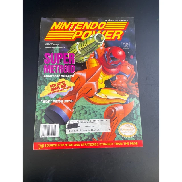 NINTENDO POWER MAGAZINE 94 Vol#60 Super Metroid Complete SKU 2993 £19. ...