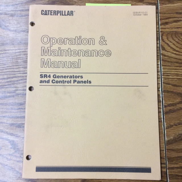 MANUEL D'EXPLOITATION ET D'ENTRETIEN DU GÉNÉRATEUR CAT Caterpillar SR4 ...