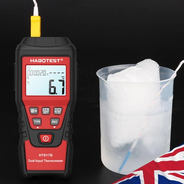 DIGITAL THERMOMETER DUAL Channel K Type Thermometer Backlight ...