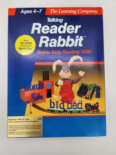 TALKING READER RABBIT 2.2 by Learning Company for Apple IIGS complete ...