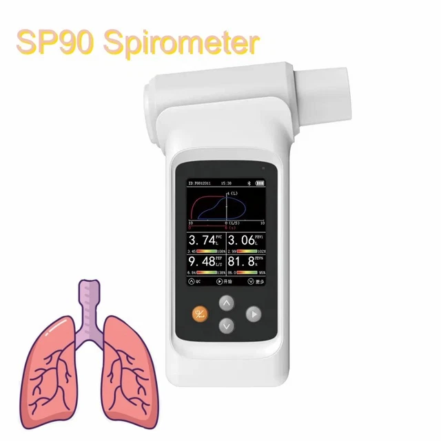 CONTEC SP90 HAND-HELD Spirometer pulmonary function test FVC, SVC, MVV ...