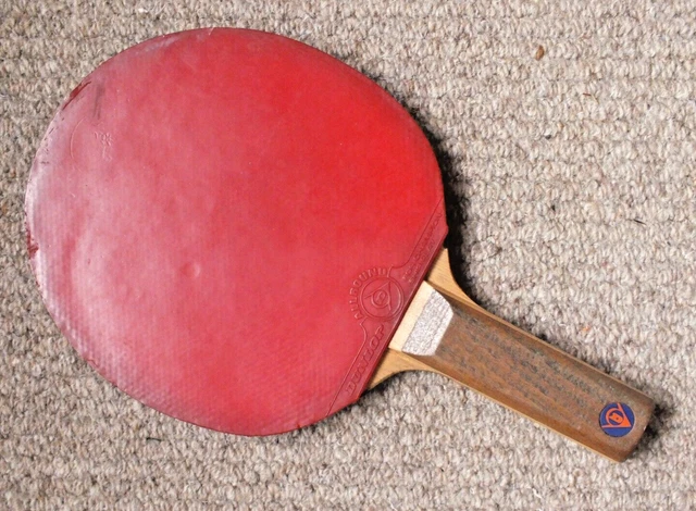 VINTAGE DUNLOP BARNA Table Tennis Bat allround reverse, cover and ball ...