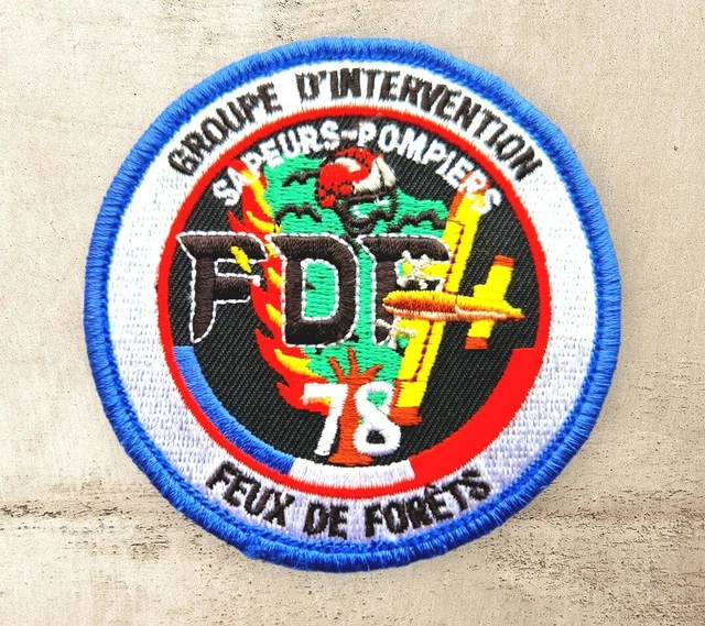 ANCIEN PATCH ÉCUSSON Pompier Groupe FDF SDIS 78 Sécurité Civile insigne ...
