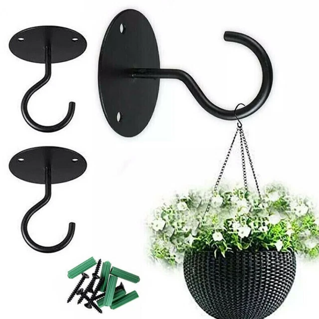 2/1PCS METAL HANGING Basket Brackets Garden Plant Hanger Hook Wall ...