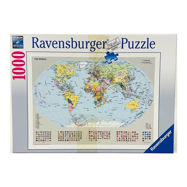 RAVENSBURGER WORLD MAP 1000 Piece Jigsaw Puzzle Worldwide Classic Maps ...