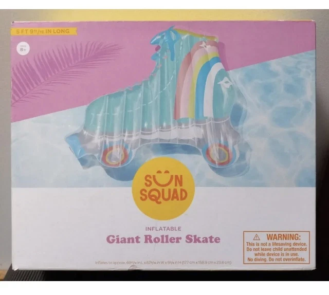 SUN SQUAD GIANT Roller Skate Inflatable Float Summer Swimming Pool 5.9 ...