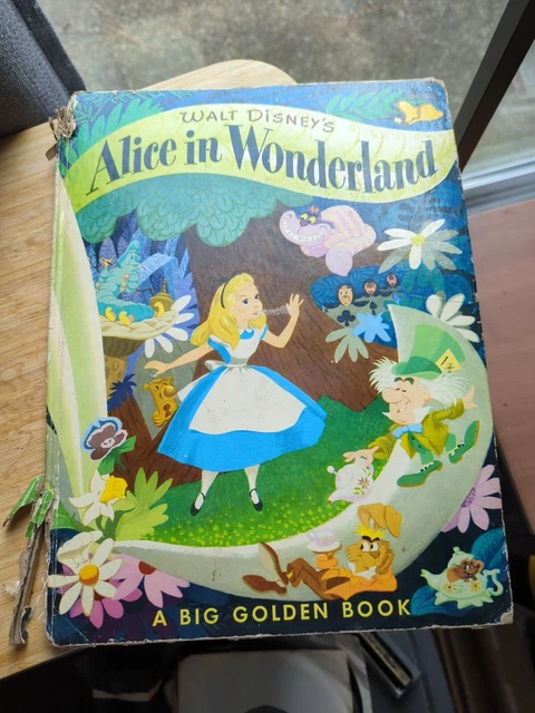 WALT DISNEY ALICE IN WONDERLAND Big Golden Book vintage 1974 25th ...