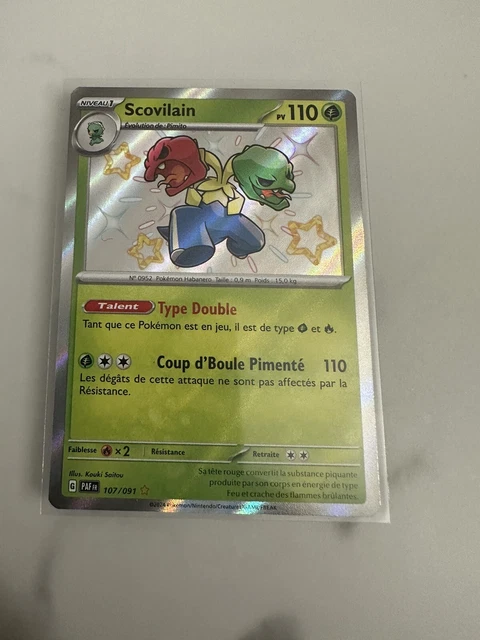 CARTE POKÉMON DE Scovilain Shiny 107/091 HOLO Destiné À Paldea Secrète ...