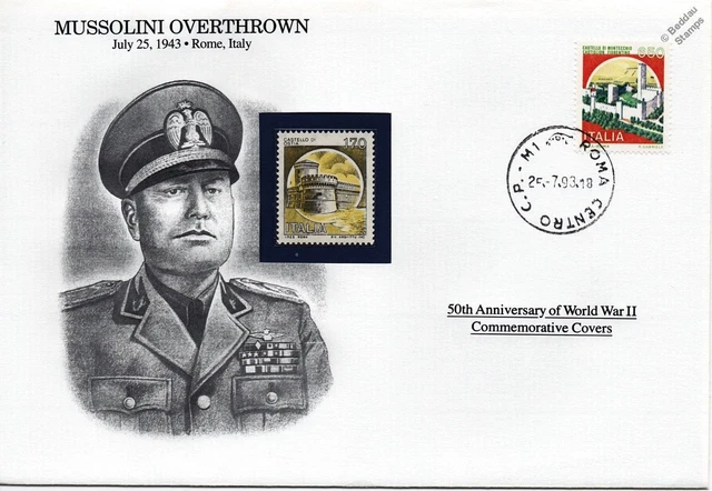 WWII 1943 ITALIAN Dictator MUSSOLINI OVERTHROWN Stamp Cover (Italy ...