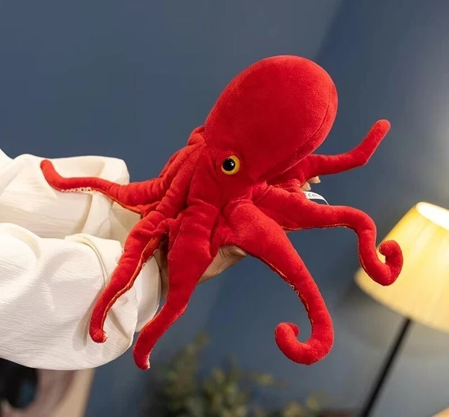 RED OCTOPUS SQUID 15" Pillow Stuffed Animal Plush Toys Toddler Doll ...