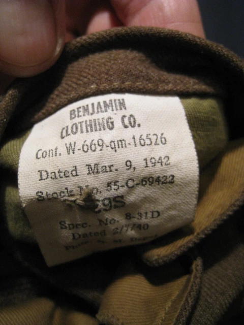 ORIGINAL 1942 WW2 U.S. Army "G.H.Q. Reserve" Uniform Jacket Benjamin ...