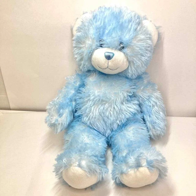 BUILD A BEAR Babw 16” Furry Pastel Blue Bear Fuzzy Soft Stuffed Plush ...