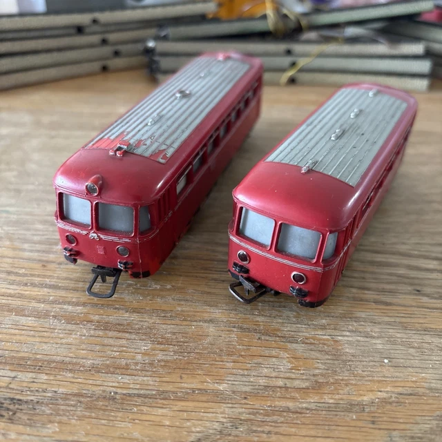 MÄRKLIN DB 800 K Rail Bus With Trailer DB 800 B Illuminated Tested slow ...