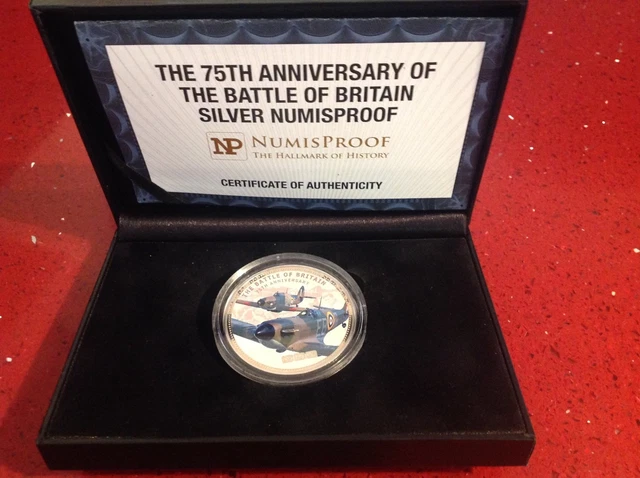75TH ANNIVERSARY OF The Battle of Britain Silver NumisProof coin medal ...