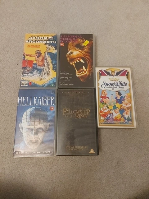 VHS VIDEO BUNDLE, Snow White, Hellraiser, Jason Argonauts, American ...