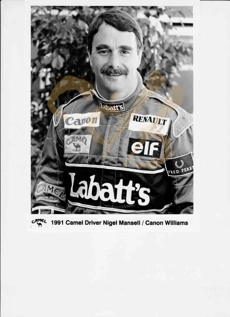 NIGEL MANSELL ORIGINAL Photo Camel Print Folder 1991 £39.40 - PicClick UK
