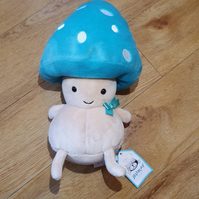 Jellycat Fun Guy Bertie Funguy Blue Turquoise Mushroom Toadstool Plush