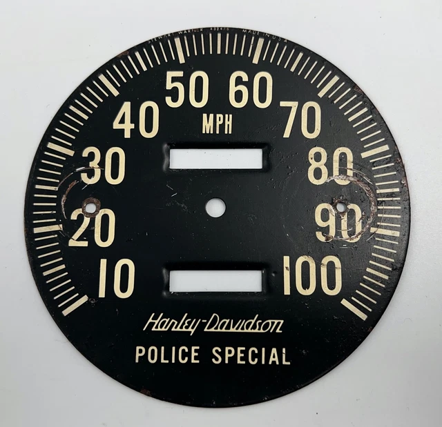 VINTAGE HARLEY DAVIDSON Panhead Shovelhead Police Special Speedometer ...