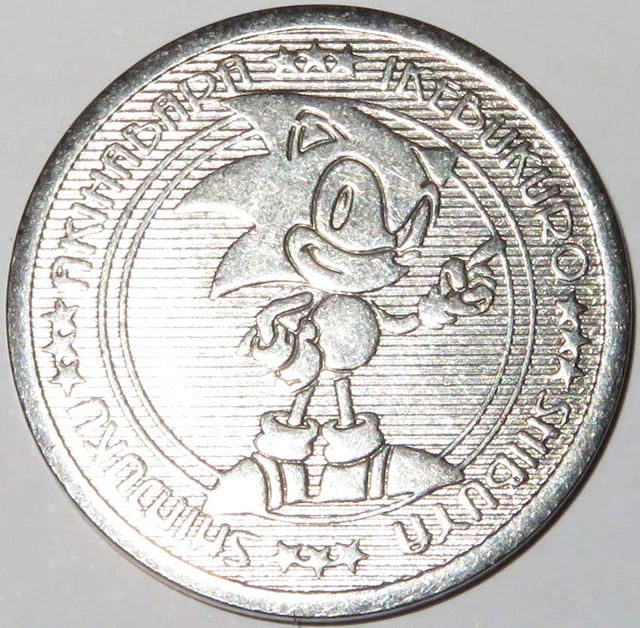 1990S JAPAN CLUB SEGA SONIC THE HEDGEHOG ARCADE COIN TOKEN AMUSEMENT ...