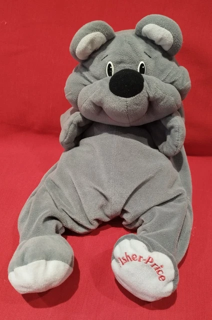 RARE VINTAGE 1993 Fisher Price Hugsey Gray Rumple Bear Plush Baby Plush ...
