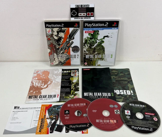 METAL GEAR SOLID 2 3 PS2 PlayStation Game Bundle manuel CIB Liberty ...