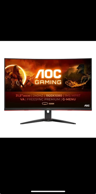 AOC C27G2ZE/BK 27& Curved Gaming Monitor Full HD 0.5ms 240Hz Refresh ...